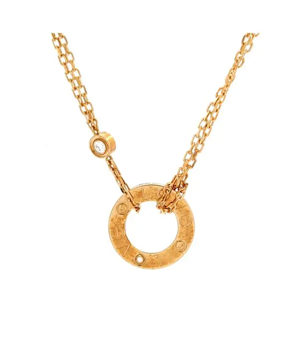 CARTIER Love Pendant Necklace 18k With Diamond, 16 - Gold
