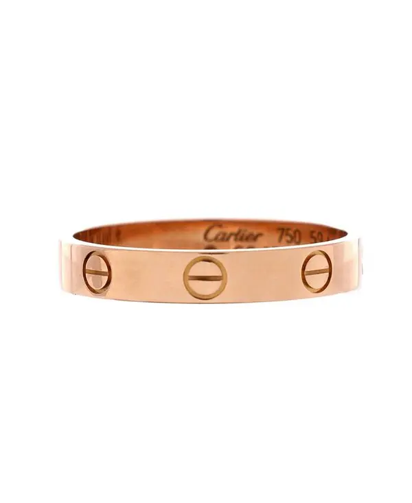CARTIER Love Wedding Band Ring 18k Rose Gold - Pink