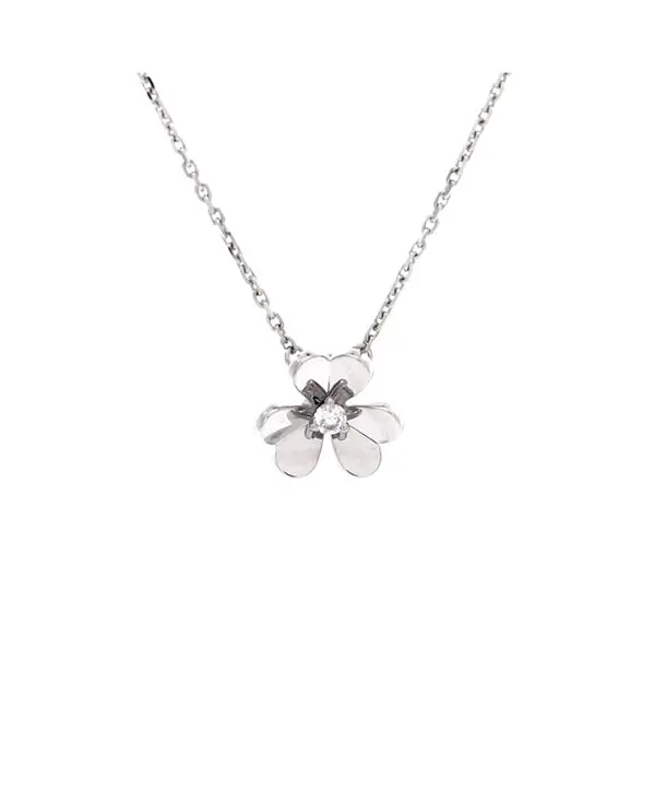 VAN CLEEF & ARPELS Mini Frivole Diamond Pendant Necklace - White