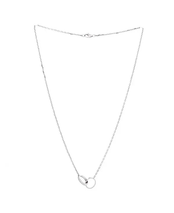 CARTIER Love Interlocking Necklace 18k Gold And Diamonds, 17