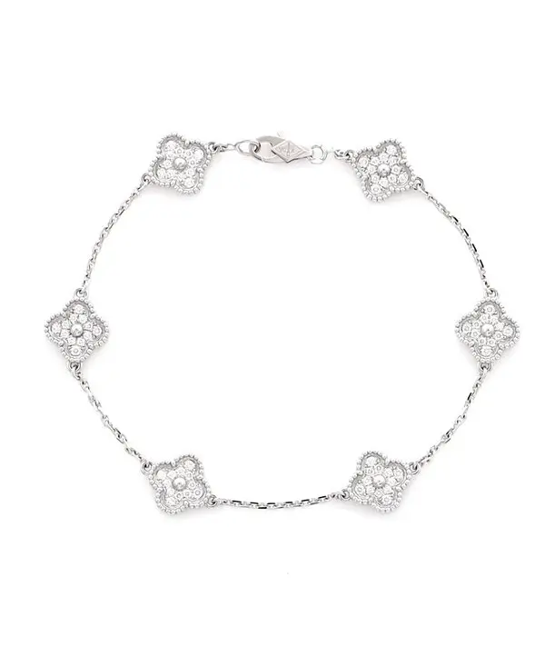 VAN CLEEF & ARPELS Sweet Alhambra 6 Motifs Bracelet - White