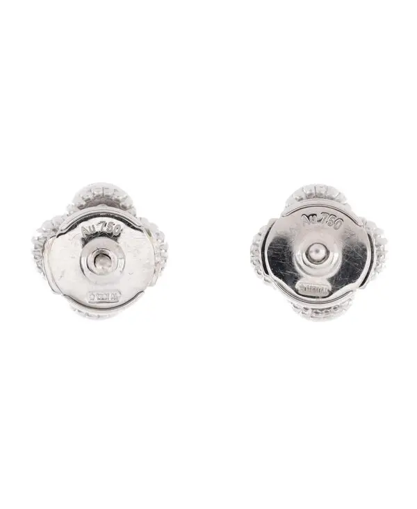 VAN CLEEF & ARPELS Sweet Alhambra Stud Earrings 18k Gold And Diamonds