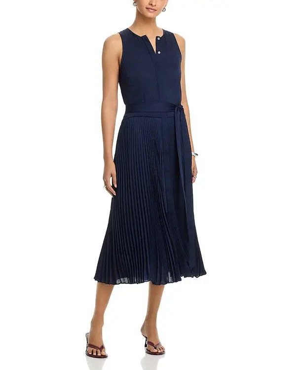 Kobi Halperin Maxine Pleated Midi Dress - Midnight Blue