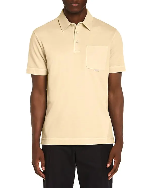 Moncler Short Sleeve Pocket Polo Shirt - Pastel Yellow