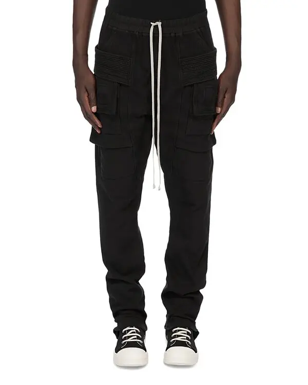 Rick Owens Creatch Wide Cargo Drawstring Pants In Beige