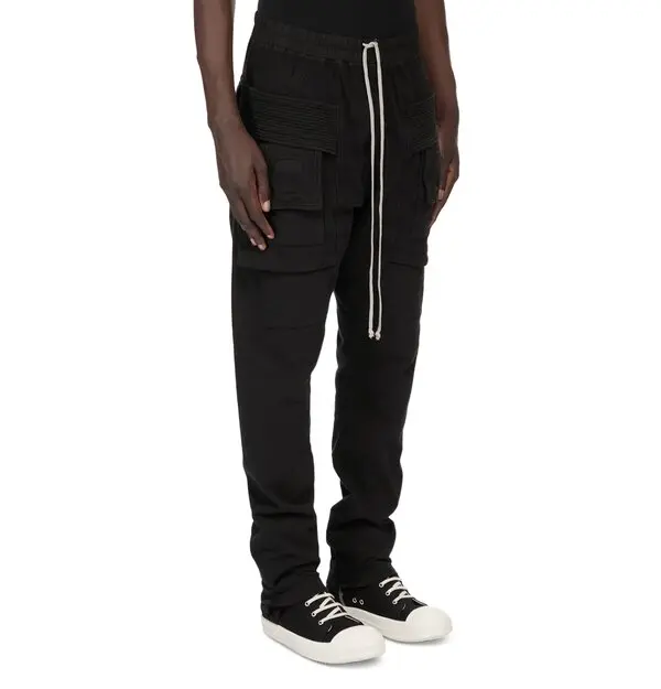 Rick Owens Creatch Cargo Drawstring Pants - Black