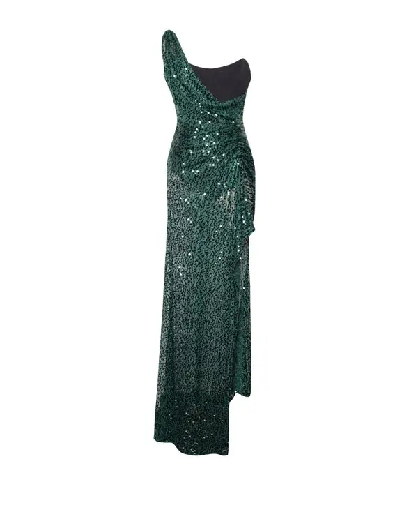 MISS CIRCLE NEW YORK Umme Sequin Gown - Emerald Green