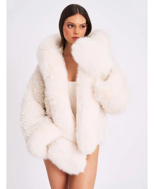 MISS CIRCLE NEW YORK Katia Faux Fur Mittens