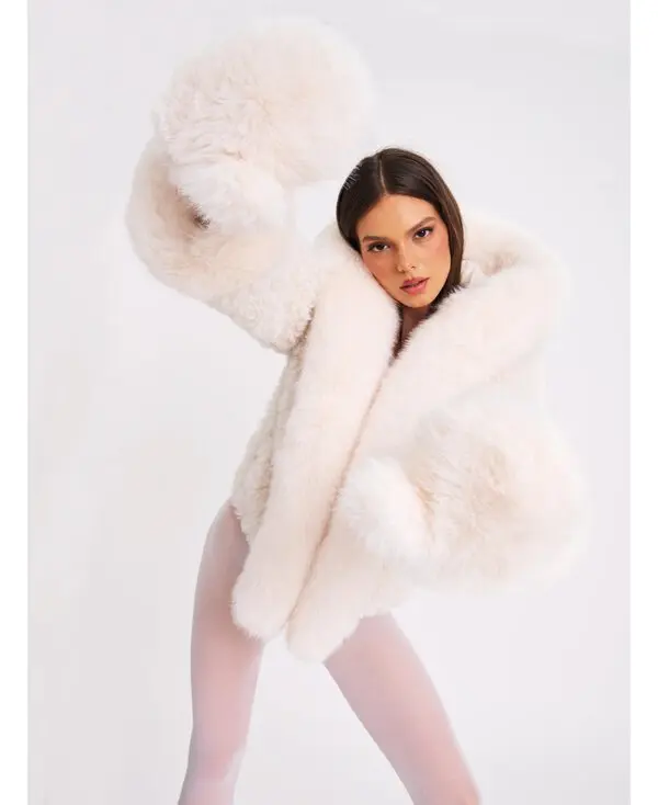 MISS CIRCLE NEW YORK Katia Faux Fur Mittens