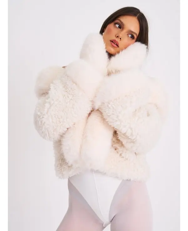 MISS CIRCLE NEW YORK Katia Faux Fur Mittens