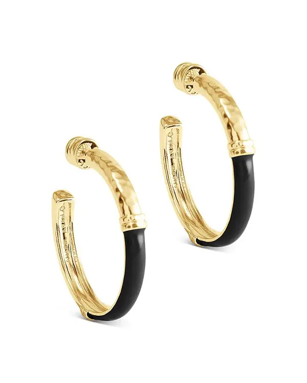 ANABEL ARAM Forza Medium Hoop Earrings - Black Onyx