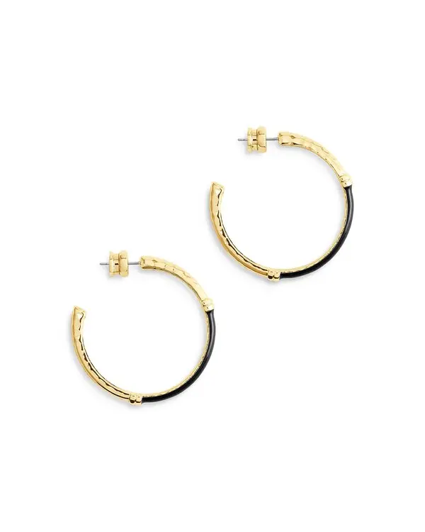 ANABEL ARAM Forza Medium Hoop Earrings - Black Onyx