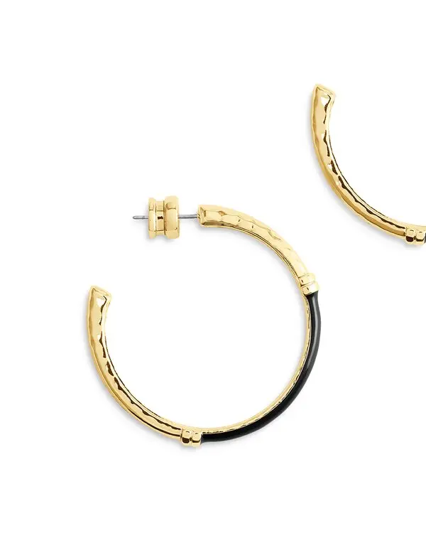 ANABEL ARAM Forza Medium Hoop Earrings - Black Onyx