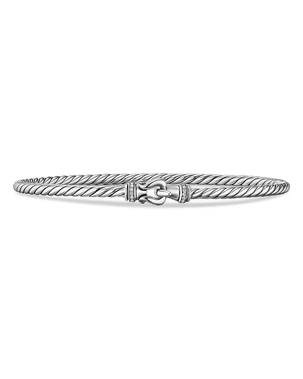 David Yurman Micro Cable Flex Buckle Bracelet - Silver