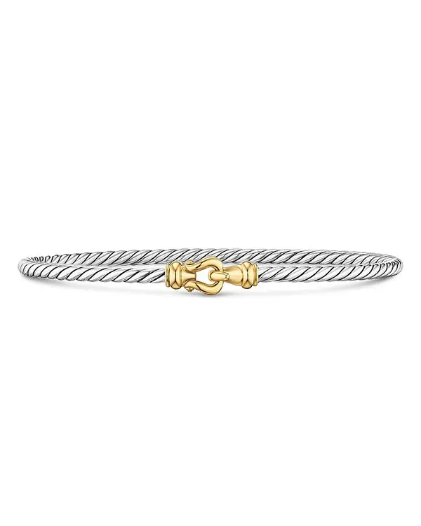 David Yurman Micro Cable Flex Buckle Bracelet - Gold/silver