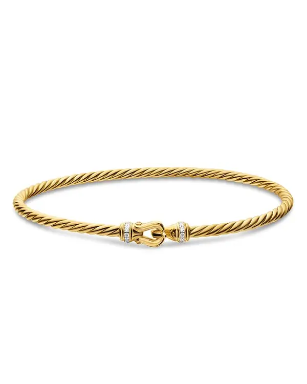 David Yurman Micro Cablespira Flex Buckle Bracelet - Gold