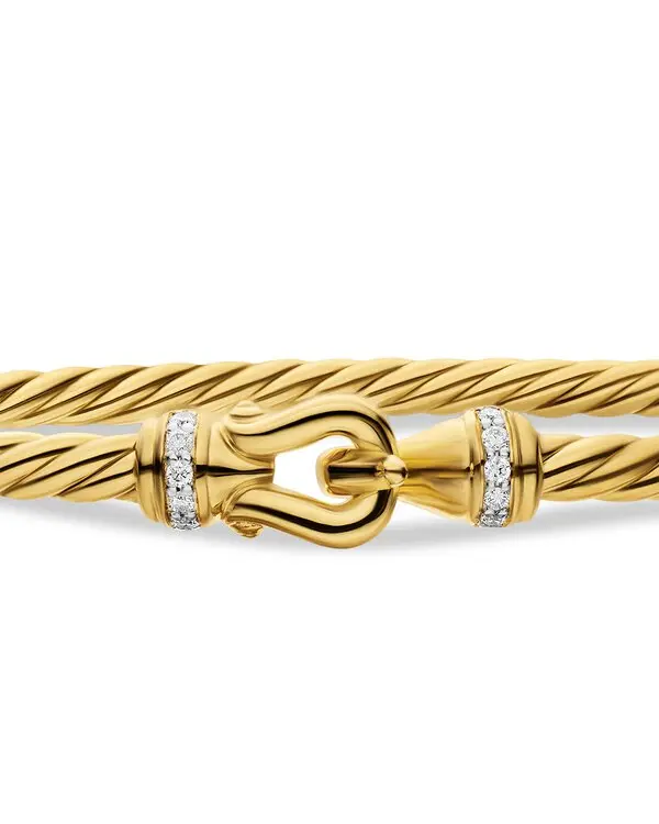 David Yurman Micro Cablespira Flex Buckle Bracelet - Gold