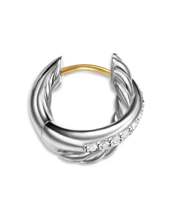 David Yurman Crossover Huggie Hoop Earrings, 12.4mm
