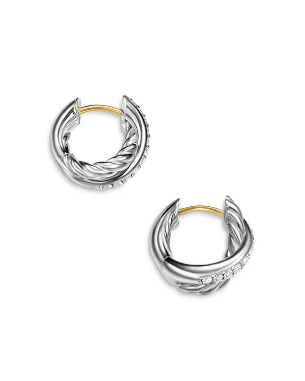 David Yurman Crossover Huggie Hoop Earrings, 12.4mm
