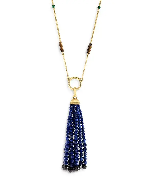 ANABEL ARAM Forza Tassel Pendant Necklace - Lapis