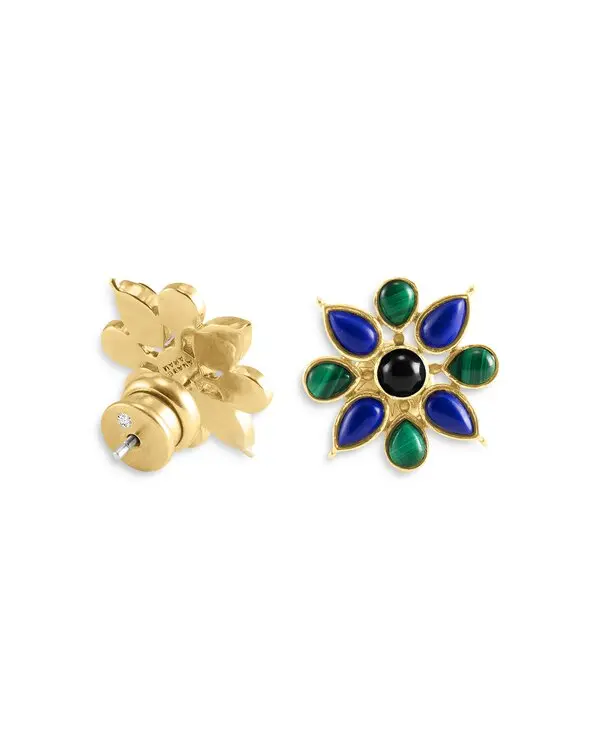 ANABEL ARAM Forza Fiore Stud Earrings - Gold/blue
