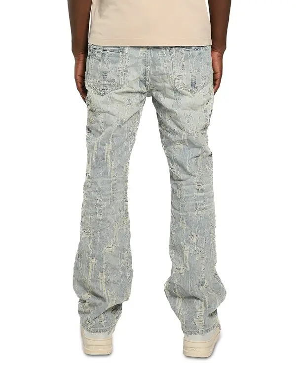 PURPLE BRAND Bootcut Bead Destroy Jeans - Light Indigo