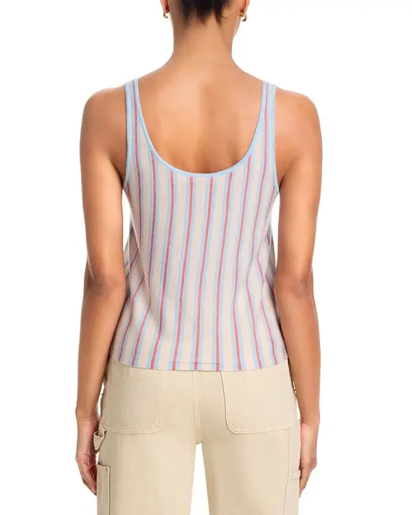Guest In Residence Cashmere Fine Stripe Tank