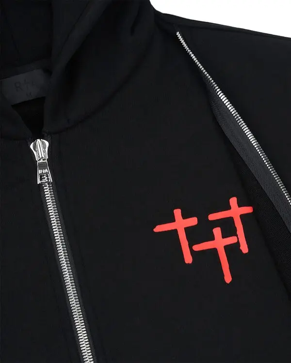 RtA Layered Zip Hoodie - Black Planetary Rta