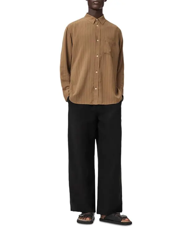 ALLSAINTS Carlyle Oversized Fit Shirt - Borg Brown