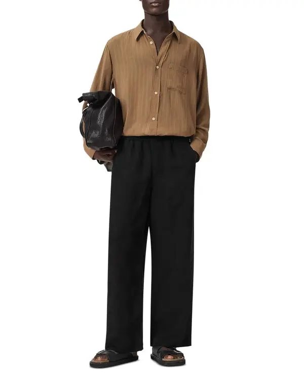 ALLSAINTS Carlyle Oversized Fit Shirt - Borg Brown