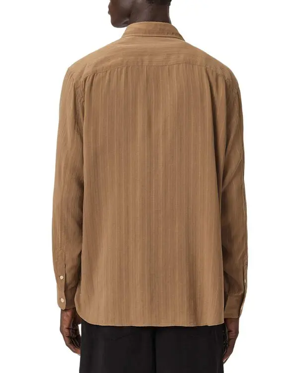 ALLSAINTS Carlyle Oversized Fit Shirt - Borg Brown