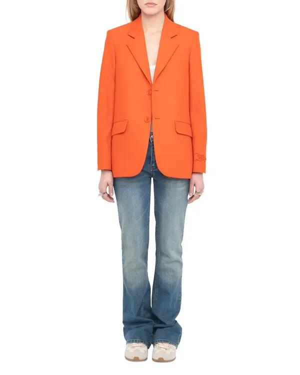 Zadig&Voltaire Vanille Notched Collar Blazer - Tangerine