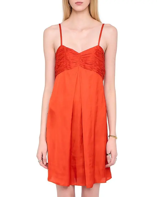 Zadig&Voltaire Rippies Satin Dress - Tangerine