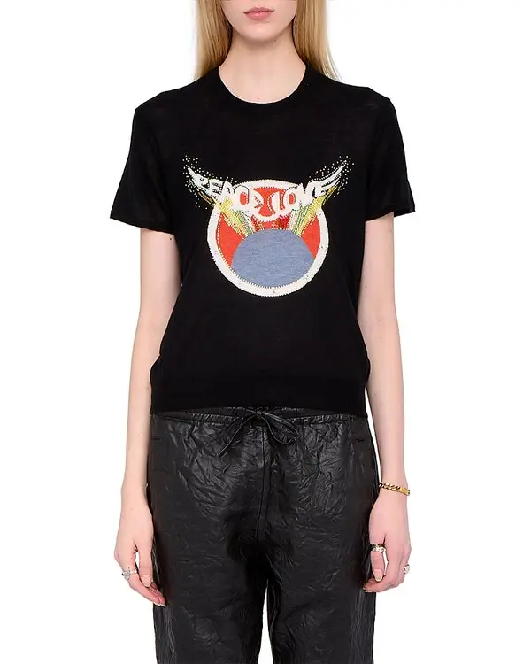 Zadig&Voltaire Idal Cashmere Intarsia Sweater - Black