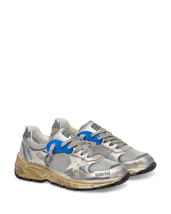 GOLDEN GOOSE Running Dad Net Sneakers - Silver/white
