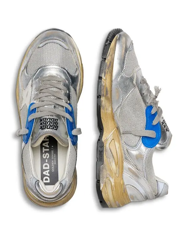GOLDEN GOOSE Running Dad Net Sneakers - Silver/white