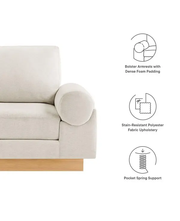 MODWAY Oasis Upholstered Fabric Armchair - Ivory