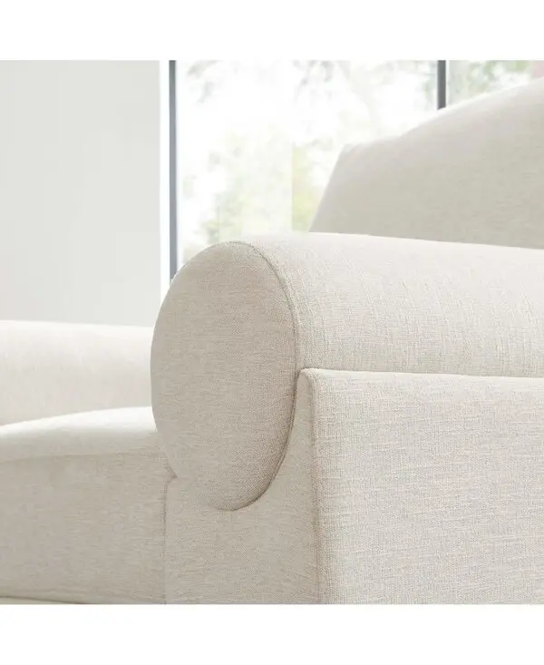 MODWAY Oasis Upholstered Fabric Armchair - Ivory