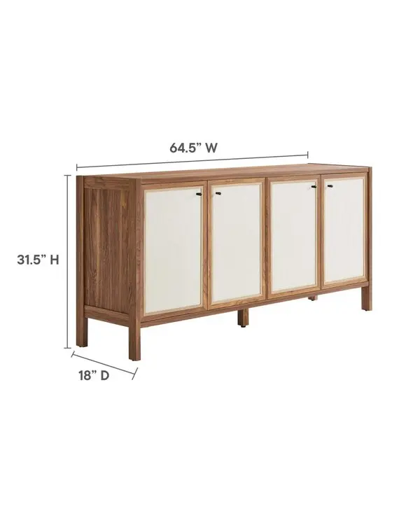 MODWAY Capri 65 Wood Grain Sideboard Storage Cabinet