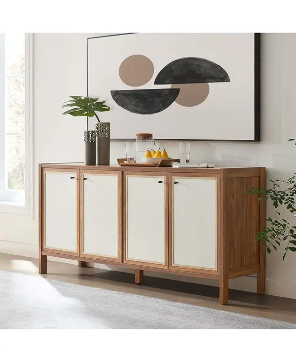 MODWAY Capri 65 Wood Grain Sideboard Storage Cabinet
