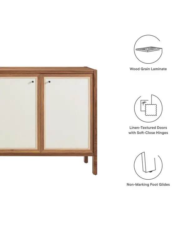 MODWAY Capri 65 Wood Grain Sideboard Storage Cabinet