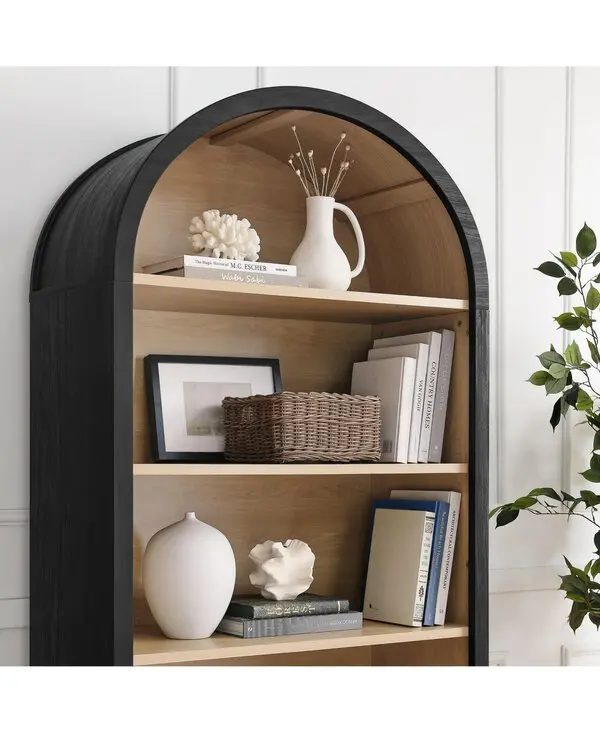 MODWAY Evie Arched Wide Bookcase Display Cabinet