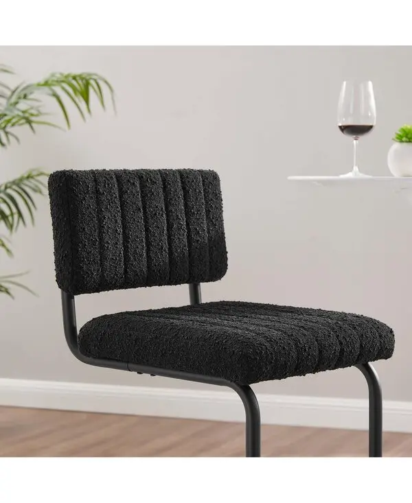 MODWAY Parity Boucle Bar Stools, Set Of 2 - Black Black