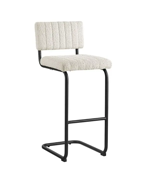 MODWAY Parity Boucle Bar Stools, Set Of 2 - Black Ivory