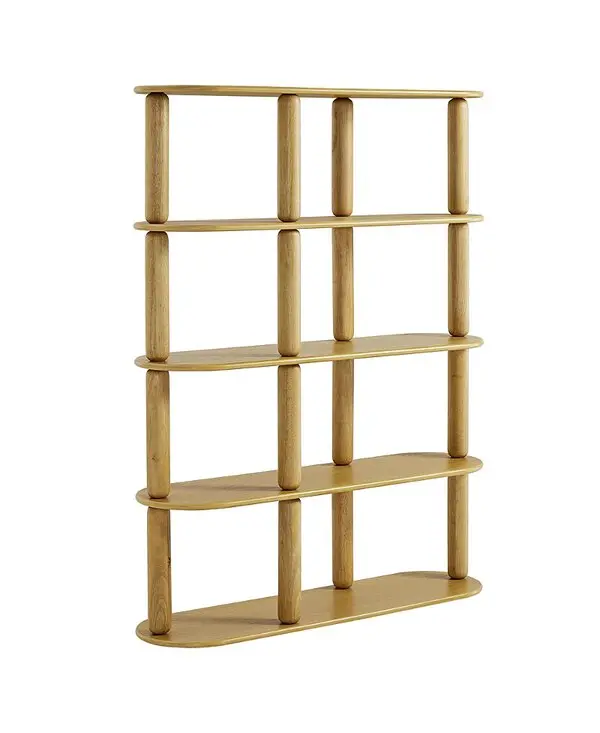 MODWAY Arcus 4-tier Oval Wood Bookshelf - Oak