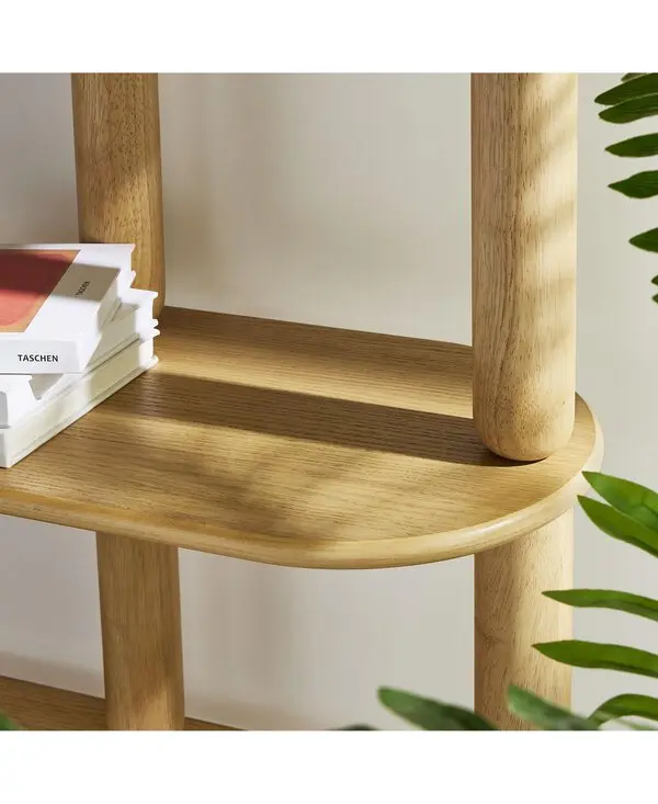 MODWAY Arcus 4-tier Oval Wood Bookshelf