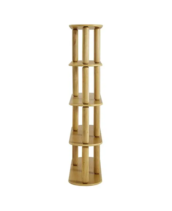 MODWAY Arcus 4-tier Oval Wood Bookshelf
