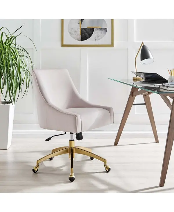 MODWAY Discern Performance Velvet Office Chair - Pink