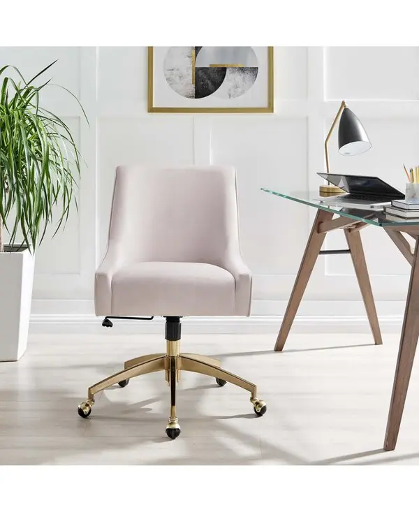 MODWAY Discern Performance Velvet Office Chair - Pink