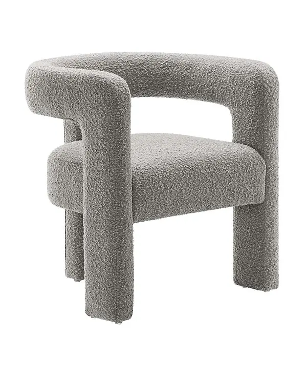 MODWAY Kayla Boucle Upholstered Armchair - Light Gray